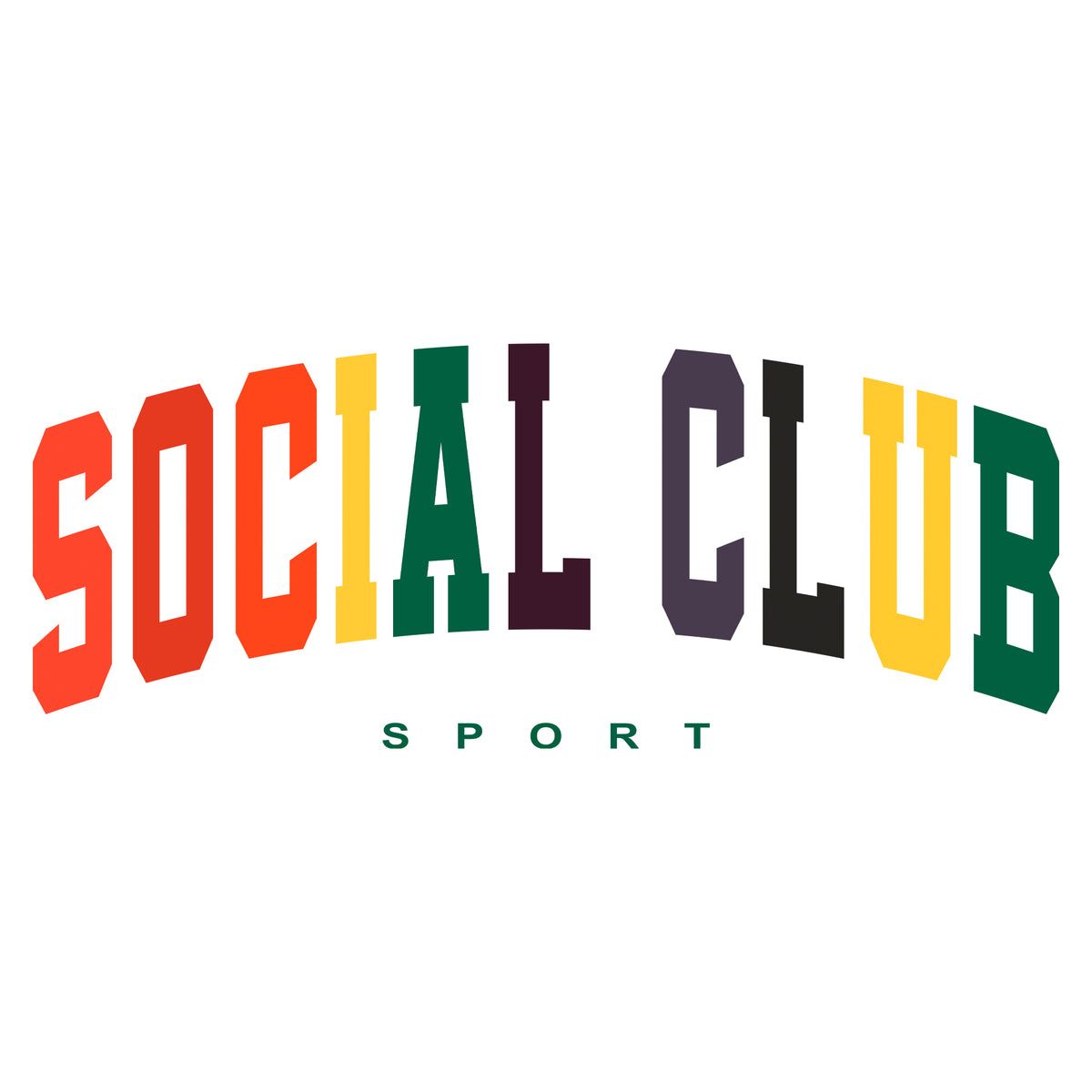 Multicolour 'Sport' Logo L/S Tee - Social Club